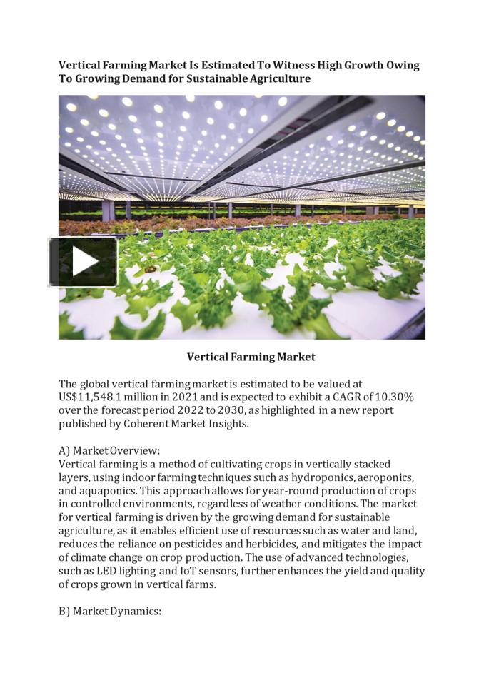 PPT – Vertical Farming Market Is Estimated To Witness High Growth Owing ...
