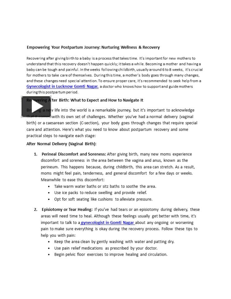 PPT – Empowering Your Postpartum Journey: Nurturing Wellness & Recovery PowerPoint presentation ...