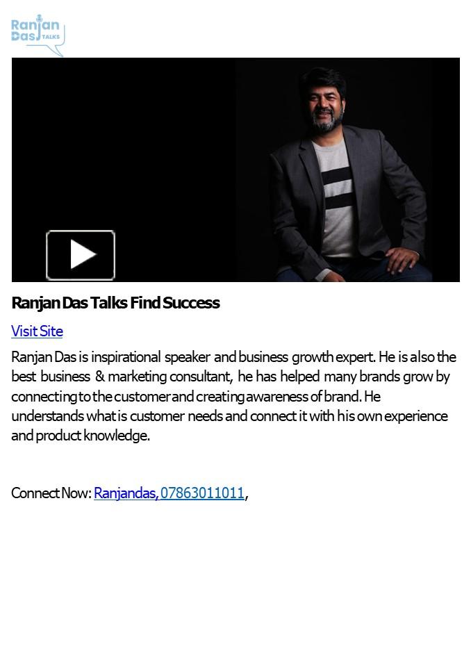 PPT – Ranjan Das Talks Find Success PowerPoint presentation | free to download - id: 97771f-YWNkN