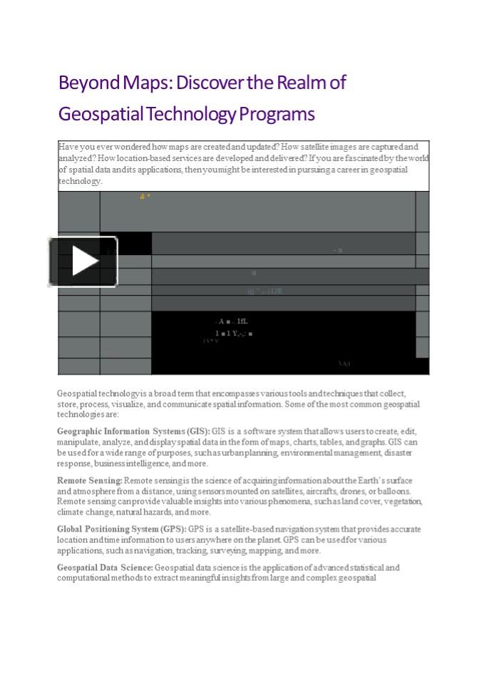 PPT – Beyond Maps: Discover the Realm of Geospatial Technology Programs PowerPoint presentation ...