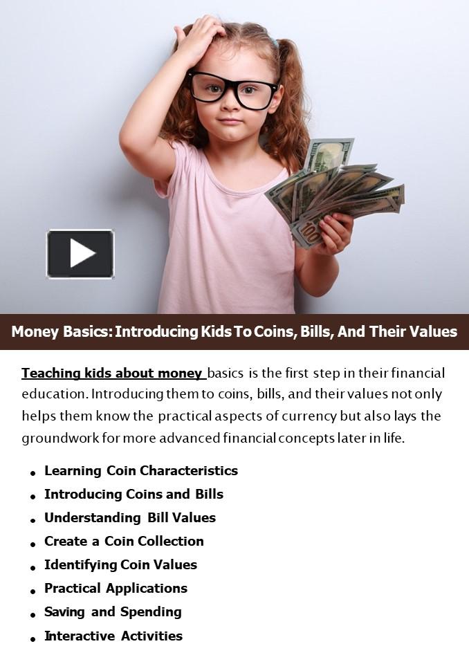 Money Basics: Introducing Kids To Coins, Bills, And Their Values ...