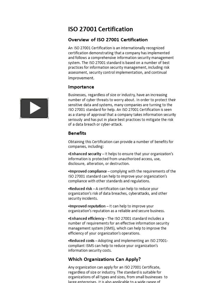 PPT – ISO 27001 Certification PowerPoint presentation | free to download - id: 977fd1-OWRkZ