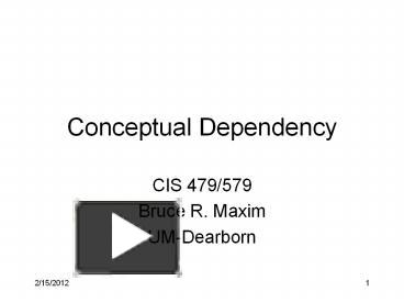 Conceptual Dependency presentation | free to view