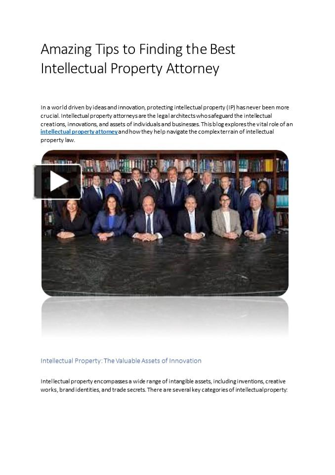 PPT – Amazing Tips to Finding the Best Intellectual Property Attorney PowerPoint presentation ...