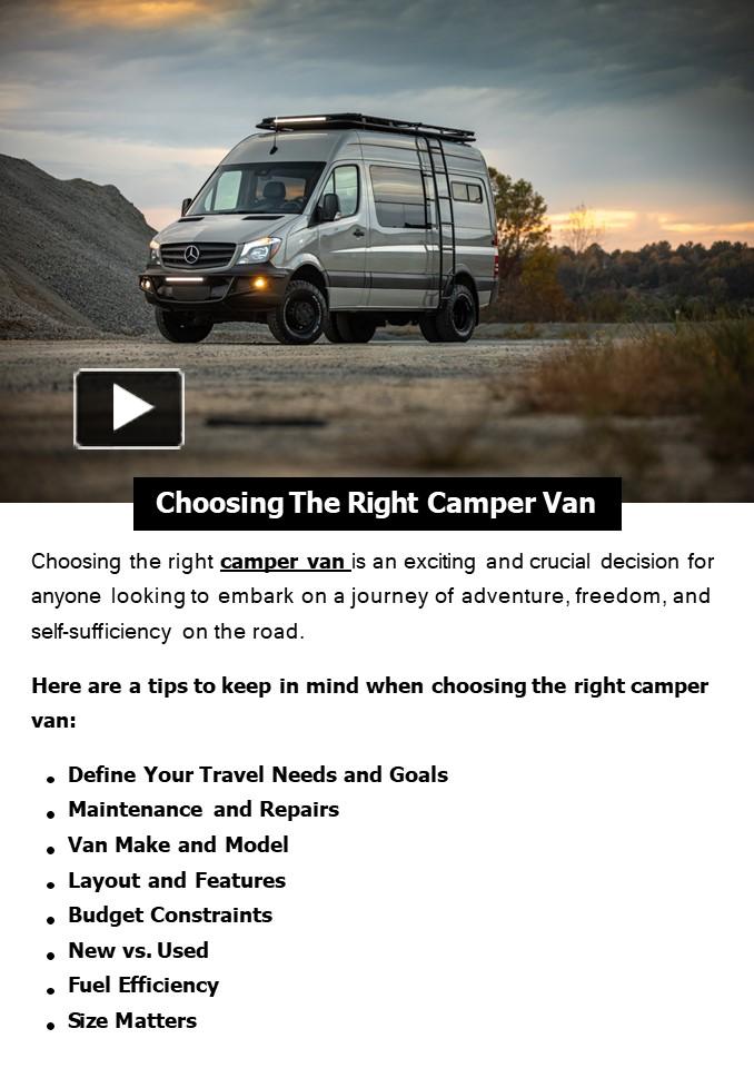 PPT – Choosing the Right Camper Van PowerPoint presentation | free to ...
