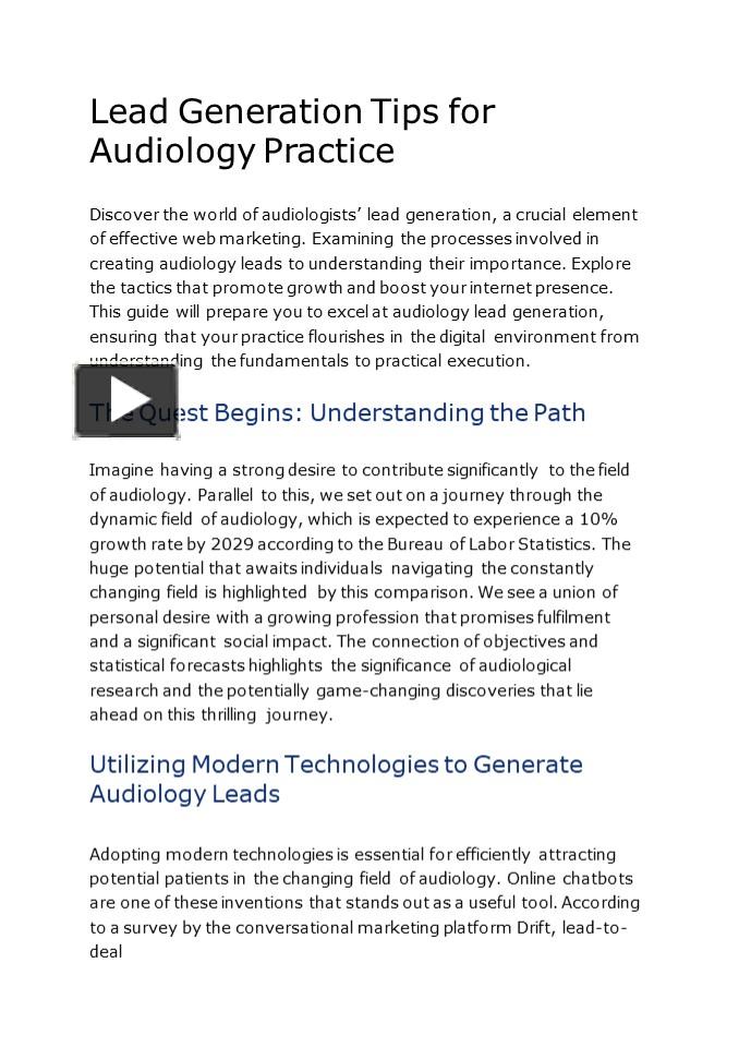 PPT – Lead Generation Tips for Audiology Practice PowerPoint presentation | free to download ...