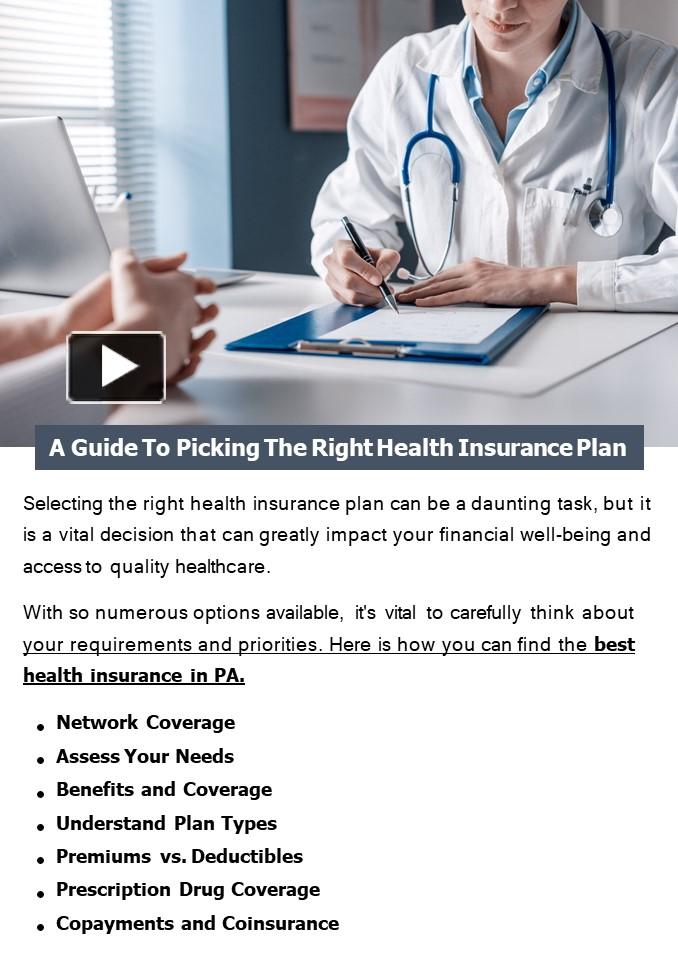 A Guide To Picking The Right Health Insurance Plan presentation | free ...