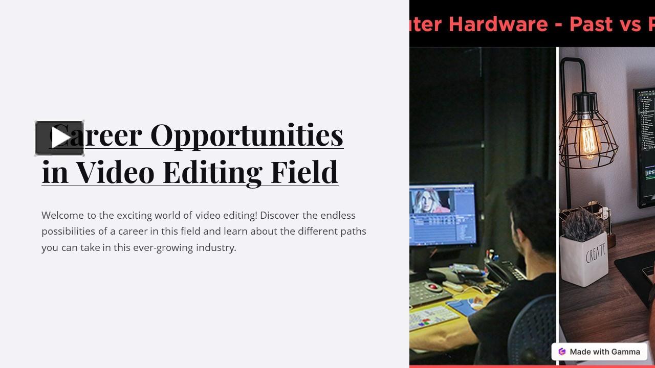 Unlocking Creativity: Video Editing Job Prospects presentation | free to download