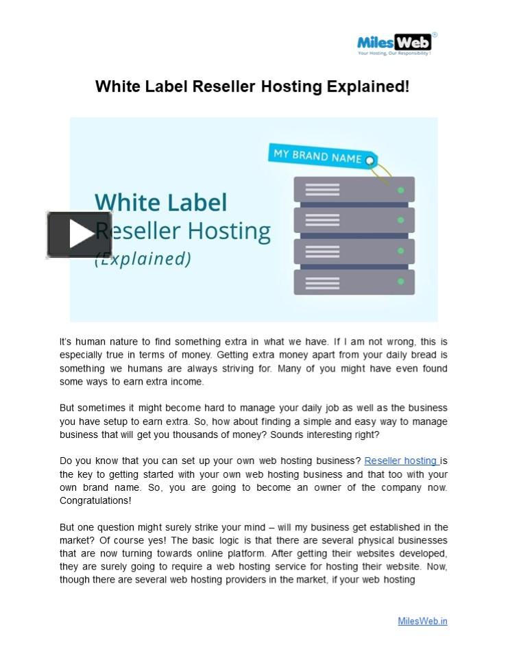 PPT – White Label Reseller Hosting Explained PowerPoint presentation | free to download - id ...