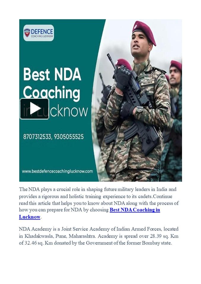 PPT – Best NDA Coaching in Lucknow PowerPoint presentation | free to download - id: 97893b-MWIwN