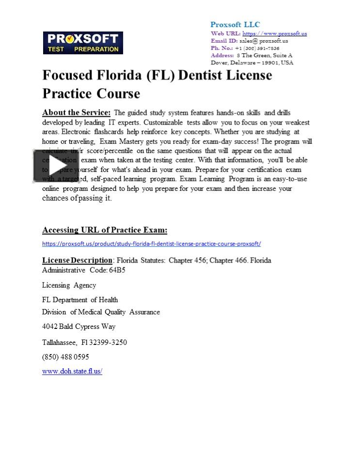 PPT – Focused Florida (FL) Dentist License Practice Course PowerPoint presentation | free to ...