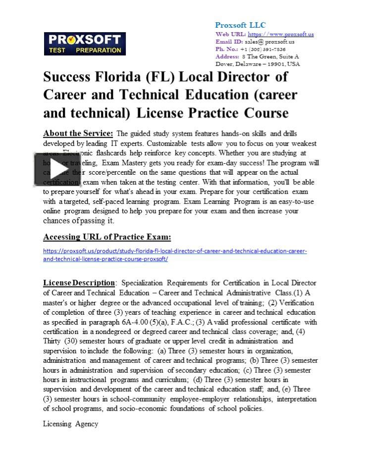 PPT – Success Florida (FL) Local Director of Career and Technical Education (career and ...