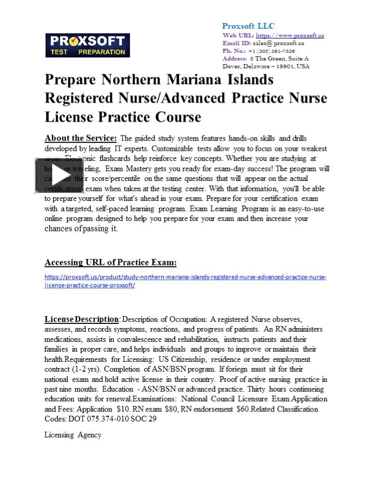 Prepare Northern Mariana Islands Registered Nurse/Advanced Practice ...