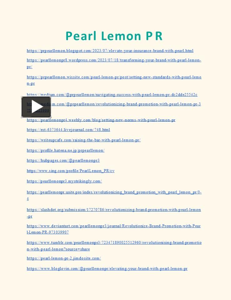 Pearl Lemon PR (1) presentation | free to download