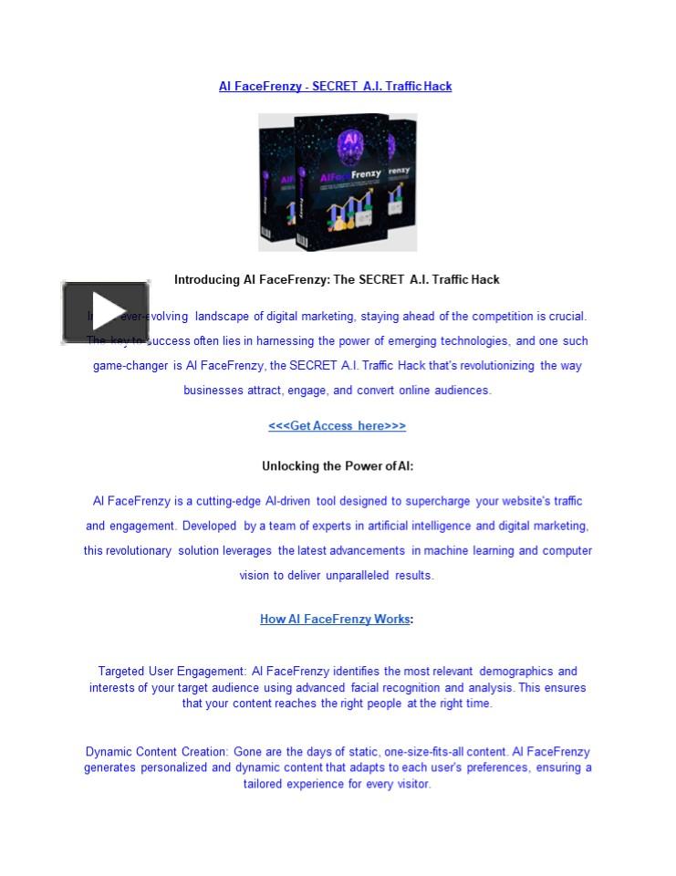 PPT – AI FaceFrenzy - SECRET A.I. Traffic Hack PowerPoint presentation | free to download - id ...