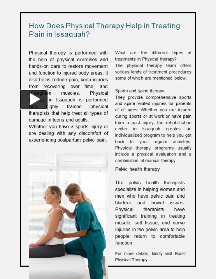 PPT – How Does Physical Therapy Help In treating Pain in Issaquah? PowerPoint presentation ...