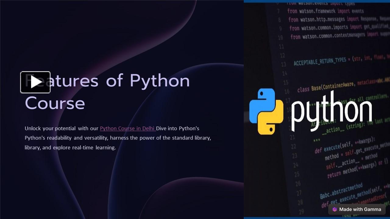 Python's Unique Features presentation | free to download