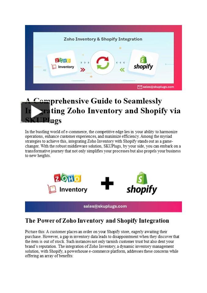 PPT – A Comprehensive Guide to Seamlessly Integrating Zoho Inventory and Shopify via SKUPlugs ...