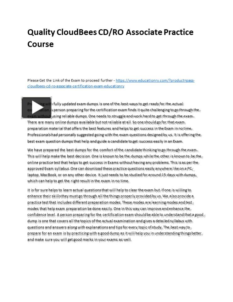 PPT – Quality CloudBees CD/RO Associate Practice Course PowerPoint presentation | free to ...