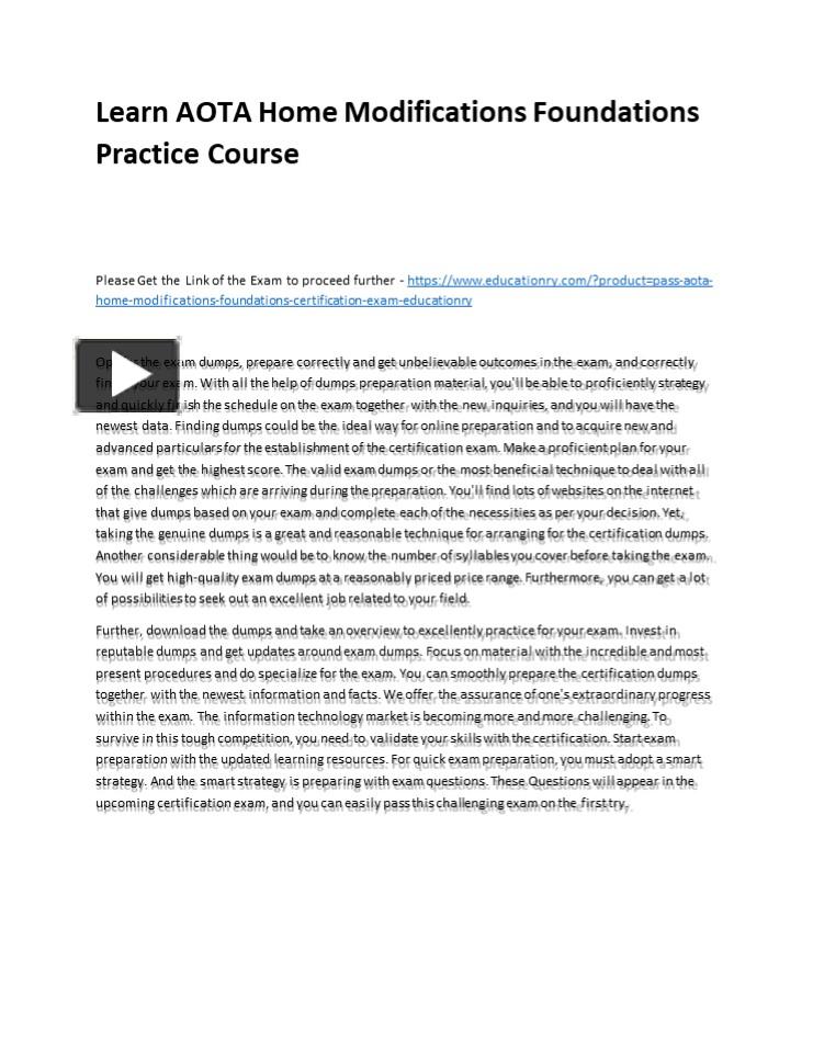 PPT – Learn AOTA Home Modifications Foundations Practice Course PowerPoint presentation | free ...