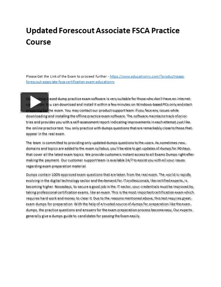 Updated Forescout Associate FSCA Practice Course presentation | free to download