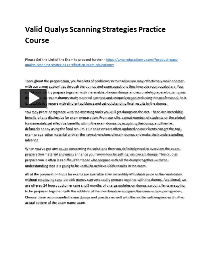 PPT – Valid Qualys Scanning Strategies Practice Course PowerPoint presentation | free to ...