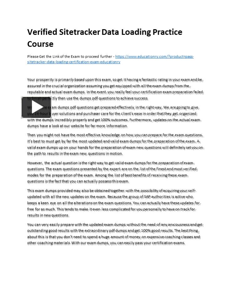 PPT – Verified Sitetracker Data Loading Practice Course PowerPoint presentation | free to ...