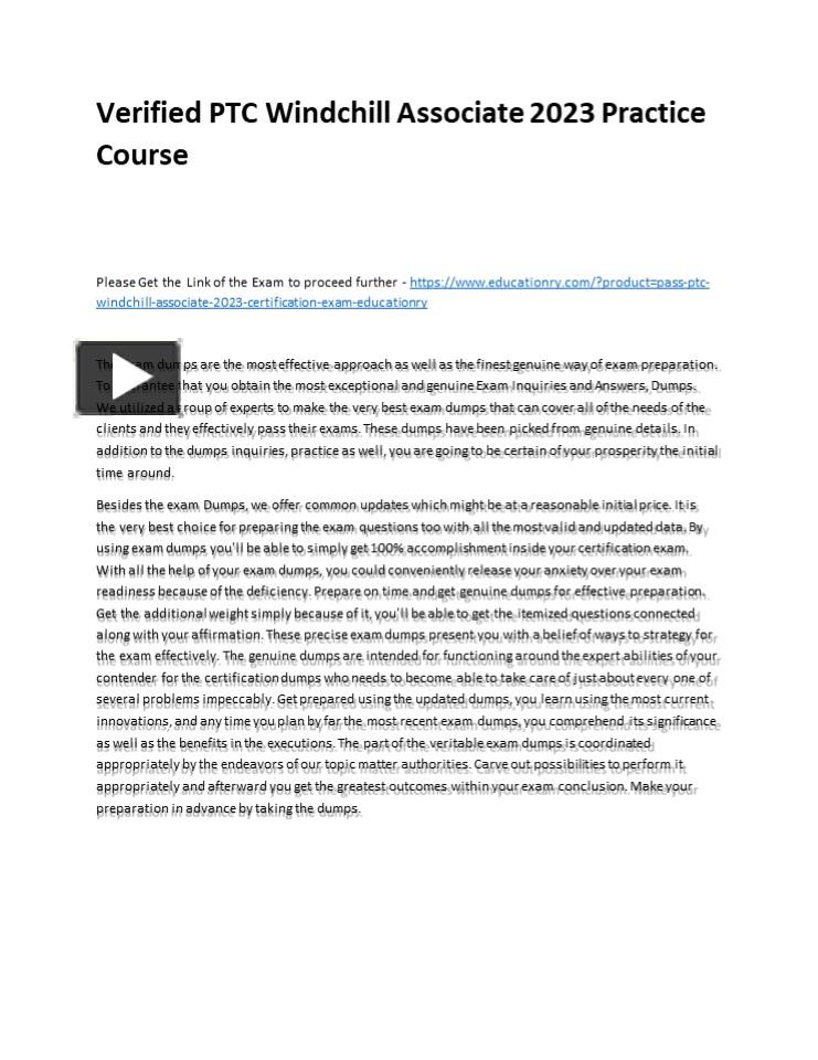 PPT – Verified PTC Windchill Associate 2023 Practice Course PowerPoint presentation | free to ...