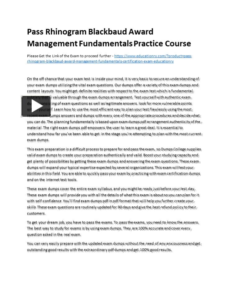 PPT – Pass Rhinogram Blackbaud Award Management Fundamentals Practice Course PowerPoint ...