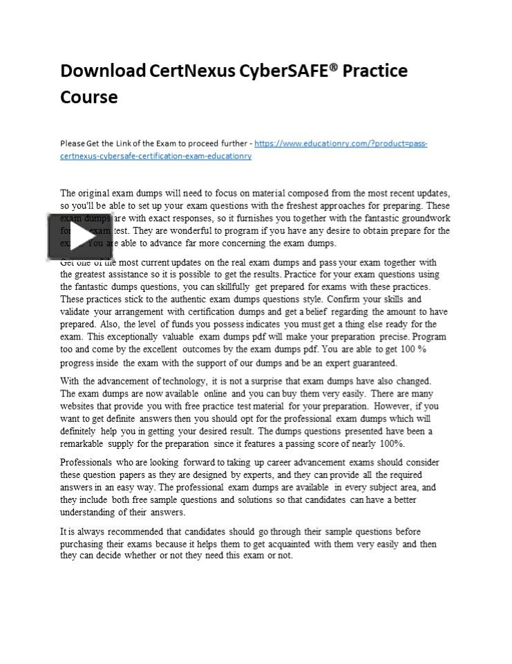PPT – Download CertNexus CyberSAFE® Practice Course PowerPoint presentation | free to download ...