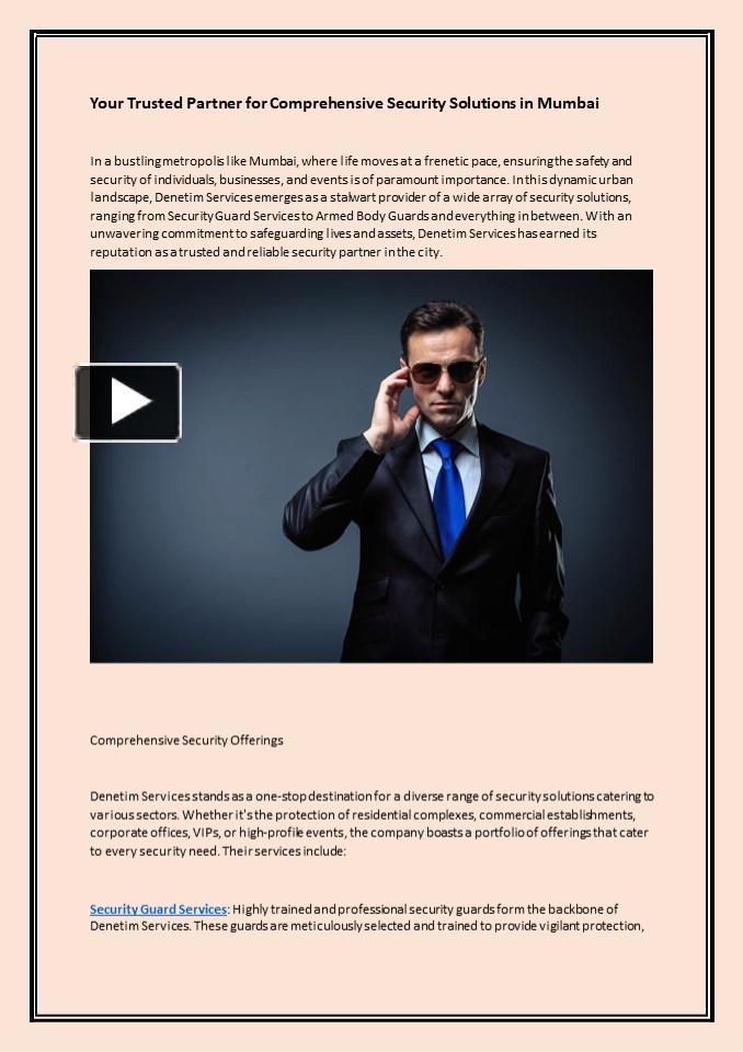 PPT – Your Trusted Partner for Comprehensive Security Solutions in Mumbai PowerPoint ...