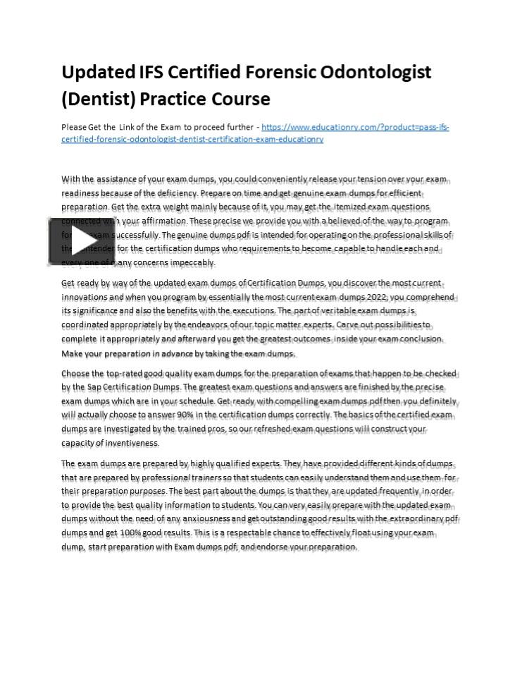 Updated IFS Certified Forensic Odontologist (Dentist) Practice Course ...