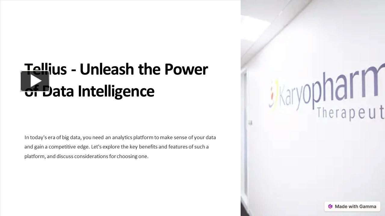 Unlocking Data Intelligence with Tellius: Transforming Your Analytics Workflow presentation ...