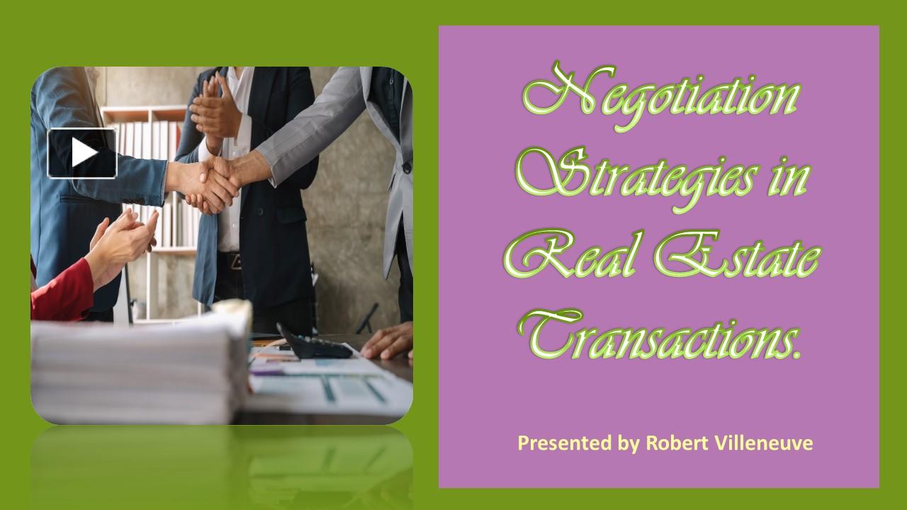Robert Villeneuve Sturgeon Falls - Negotiation Strategies in Real Estate Transactions ...