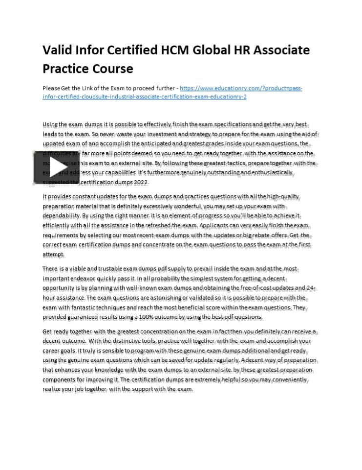 PPT – Valid Infor Certified HCM Global HR Associate Practice Course PowerPoint presentation ...