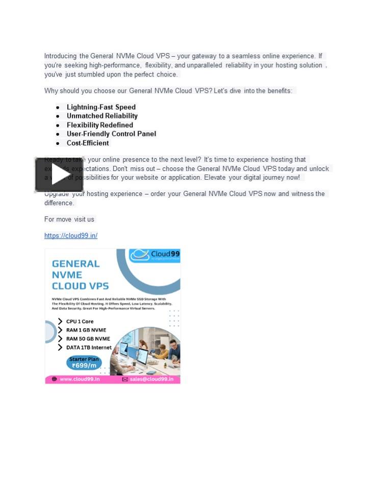 PPT – General NVMe Cloud VPS PowerPoint presentation | free to download - id: 97a525-ODBjY