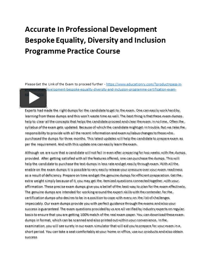 PPT – Accurate In Professional Development Bespoke Equality, Diversity ...