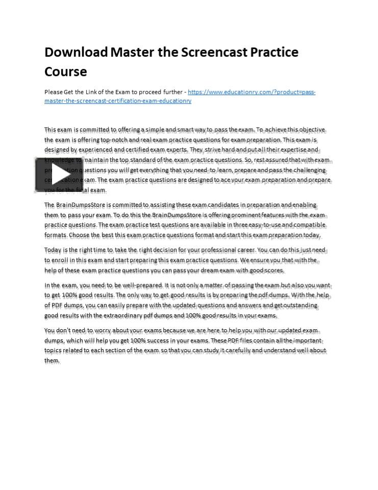 PPT – Download Master the Screencast Practice Course PowerPoint presentation | free to download ...