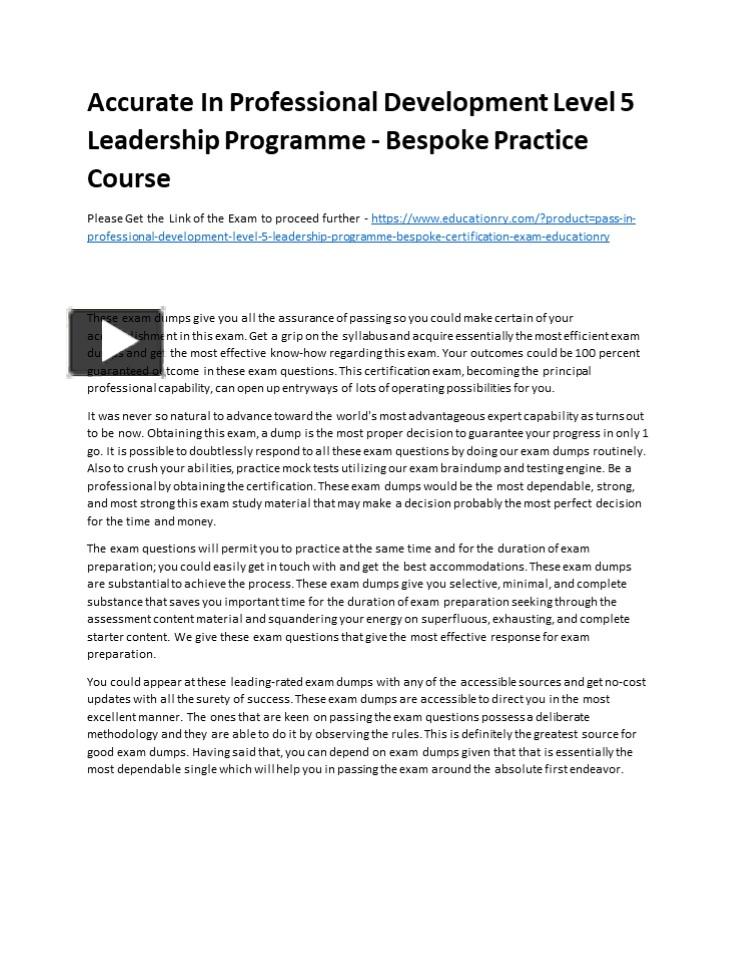 PPT – Accurate In Professional Development Level 5 Leadership Programme - Bespoke Practice ...