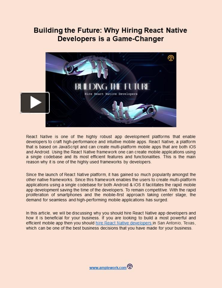 PPT – Building the Future: Why Hiring React Native Developers is a Game-Changer PowerPoint ...