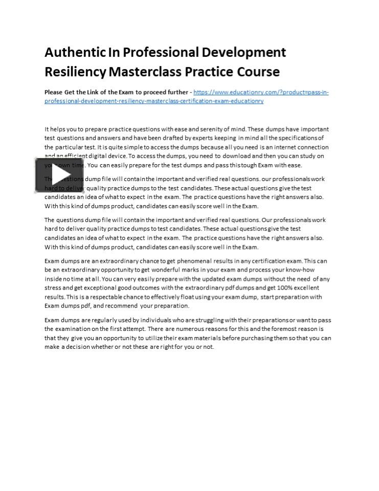 PPT – Authentic In Professional Development Resiliency Masterclass Practice Course PowerPoint ...