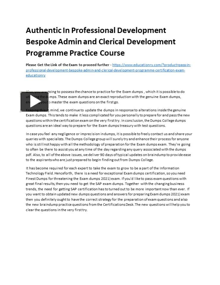 PPT – Authentic In Professional Development Bespoke Admin and Clerical Development Programme ...