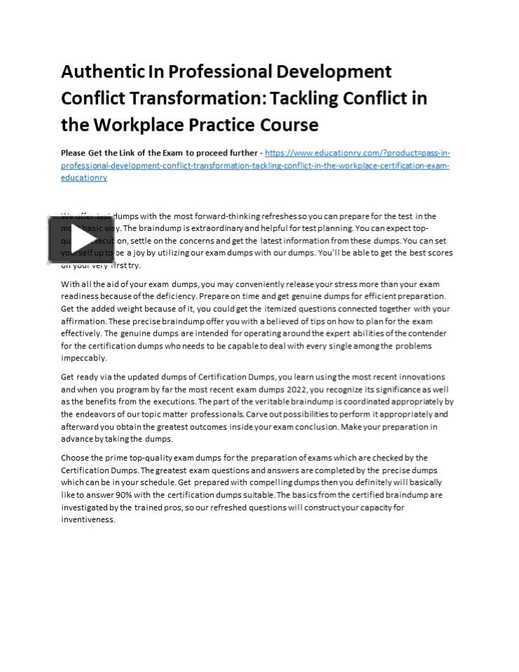 PPT – Authentic In Professional Development Conflict Transformation: Tackling Conflict in the ...