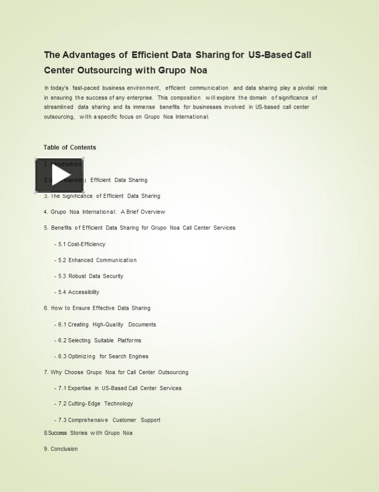 PPT – Grupo Noa International US Based Call Center PowerPoint presentation | free to download ...