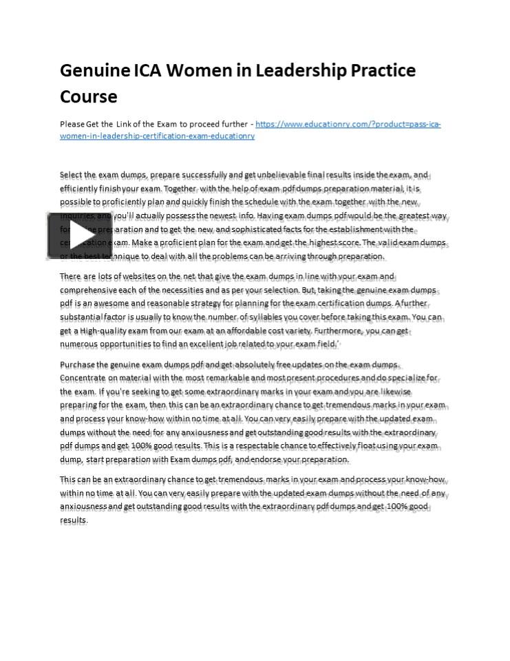 PPT – Genuine ICA Women in Leadership Practice Course PowerPoint presentation | free to download ...