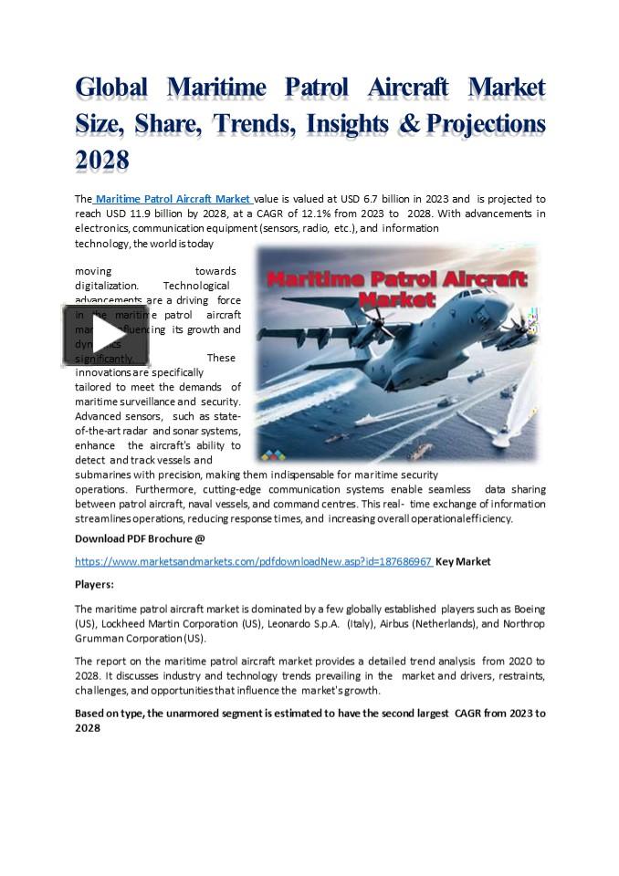 PPT – Maritime Patrol Aircraft Market Size, Share, Trends, Insights & Projections 2028 ...