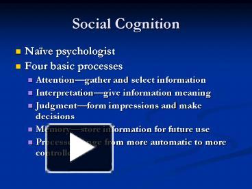 Social Cognition presentation | free to view