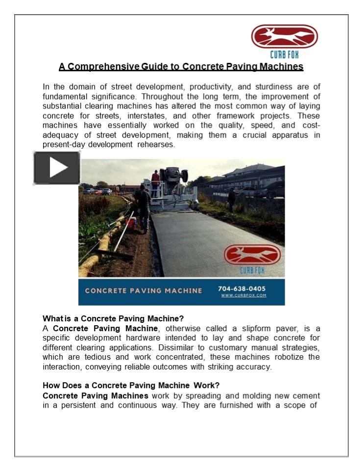 PPT – A Comprehensive Guide to Concrete Paving Machines PowerPoint presentation | free to ...