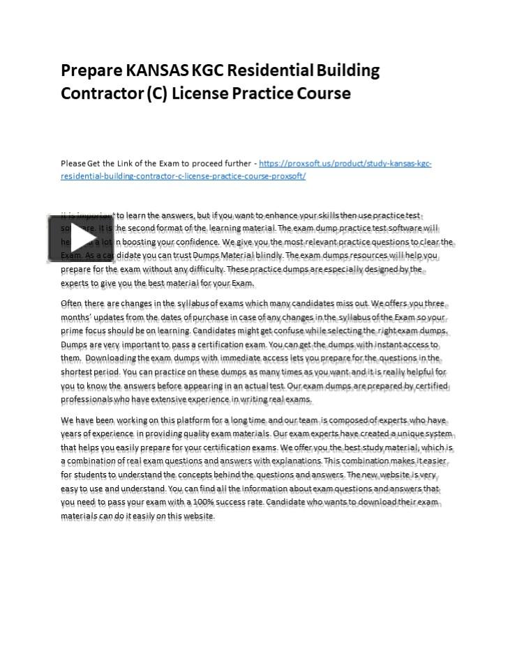PPT – Prepare KANSAS KGC Residential Building Contractor (C) License Practice Course PowerPoint ...