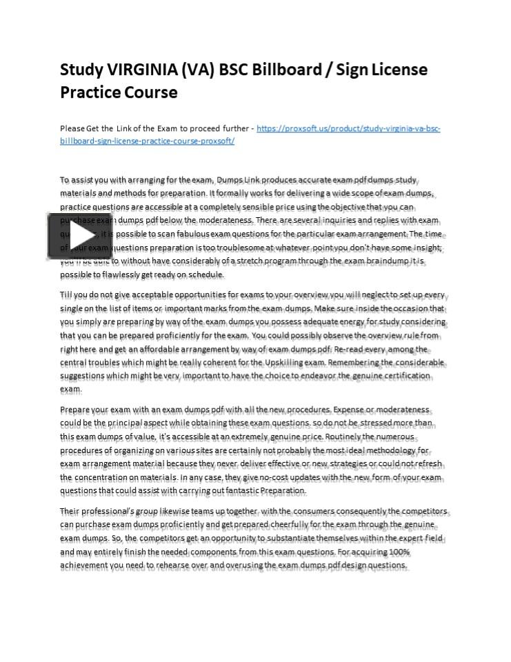 PPT – Study VIRGINIA (VA) BSC Billboard / Sign License Practice Course ...